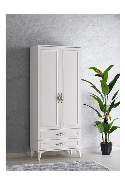 Erezoğulları Mobilya Irmak 2 Kapılı 2 Çekmeceli Gardrop Elbise Dolabı 80 x 48 x 195 cm Erezoğulları Mobilya Irmak 2 Kapılı 2 Çekmeceli Gardrop Elbise Dolabı 80 x 48 x 195 cm