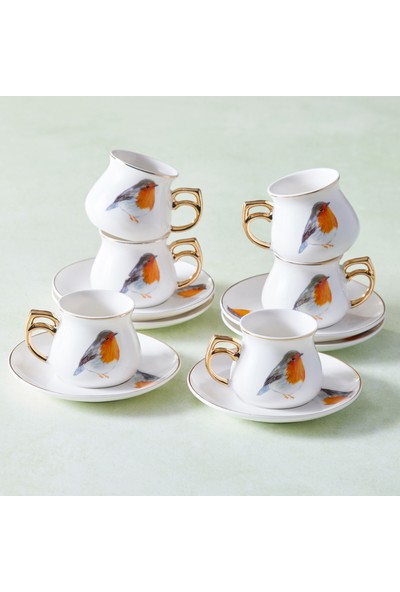 Emsan Kızıl Gerdan 6 Kişilik Kahve Fincanı Takımı 80 ml
