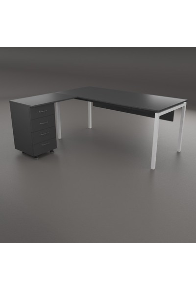 Akr Ofis Ear Çalışma Masası Keson Etajerli