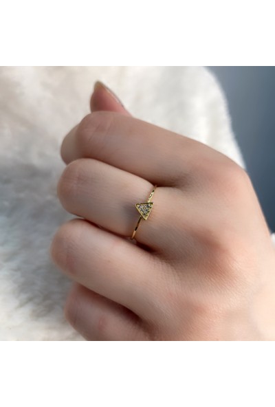 KAYRA Üçgen Altın Yüzük YZ62