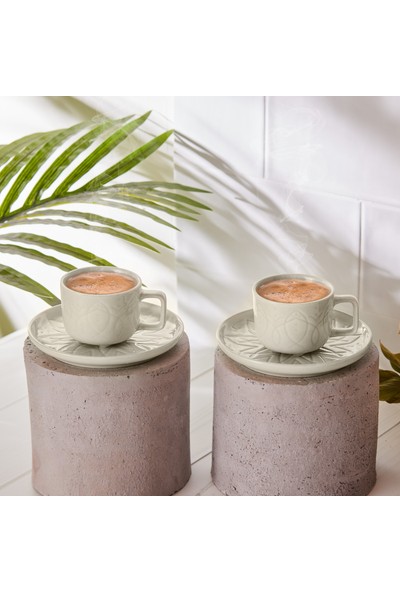 Karaca Vita Bej 6 Kişilik Kahve Fincanı Takımı 90 ml