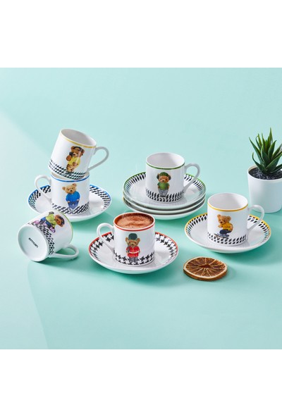 Emsan Teddy 6 Kişilik Kahve Fincan Takımı 90 ml