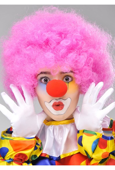 Aden Concept Pembe Renk Kıvırcık Bonus Peruk ve Kırmızı Burun Seti Aden Concept Pembe Renk Kıvırcık Bonus Peruk ve Kırmızı Burun Seti