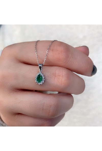 KAYRA Zümrüt Anturaj Pırlanta Kolye PÇK10