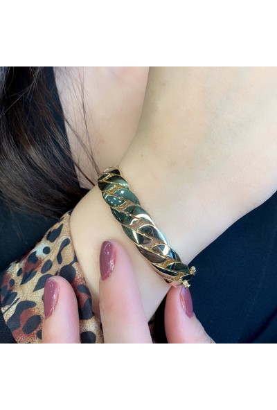 KAYRA Zincir Altın Kelepçe Bilezik AKB94