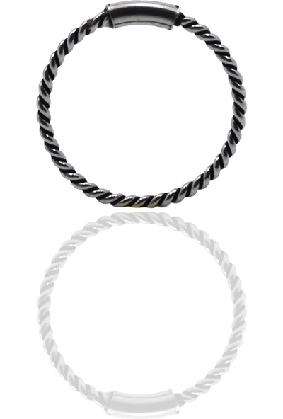 Adal Silver Kadın 925 Ayar Gümüş Siyah Burgu Halka Hızma