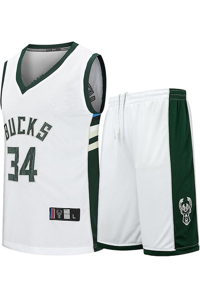 Populars Nba Milwaukee Bucks Giannis Antetokounmpo # 34 Basketbol Forması Şort (Yurt Dışından) Populars Nba Milwaukee Bucks Giannis Antetokounmpo # 34 Basketbol Forması Şort (Yurt Dışından)