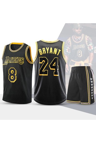 Populars Nba Los Angeles Lakers Kobe Bryant No.8 / No.24 Mamba Siyah Altın Basketbol Forması Şort (Yurt Dışından) Populars Nba Los Angeles Lakers Kobe Bryant No.8 / No.24 Mamba Siyah Altın Basketbol Forması Şort (Yurt Dışından)