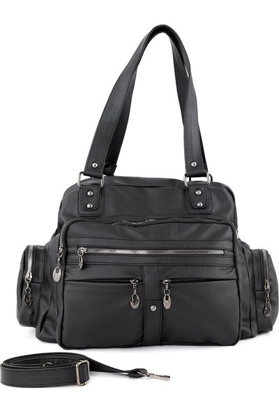 BAGzy Kadın Yıkama Deri Çok Gözlü Omuz ve Kol Çantası BAGzy Kadın Yıkama Deri Çok Gözlü Omuz ve Kol Çantası