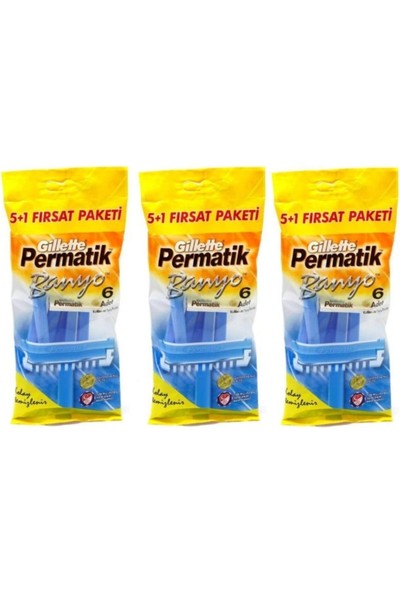 Gillette Permatik Banyo 6'lı x 3