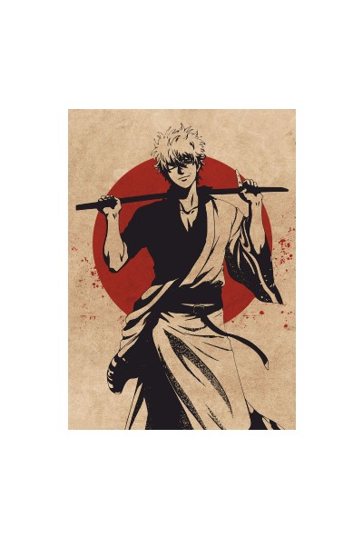 Hayat Poster Gintama Samuray Anime 30 x 45 cm Kuşe Poster Silindir Kutulu Kargo