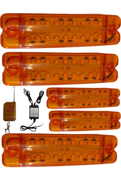 EKT Uzaktan Kumandalı 18 Ledli 10 Adet Çift Sıra Parmak LED (Mavi-Turuncu-Kırmızı-Beyaz)