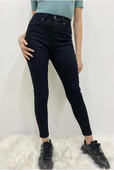 Key Moda Kadın Büyük Beden Jean Skinny Pantolon Siyah