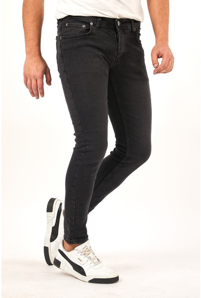 Erkek Antrasit Slim Fit Kot Pantolon