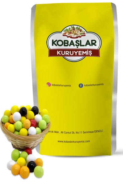 Kobaşlar Kuruyemiş Gökkuşağı Leblebi Draje 1 kg Kobaşlar Kuruyemiş Gökkuşağı Leblebi Draje 1 kg