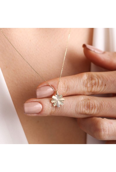 Sembol Gold Altın Çiçek Kolye Minimalist Sembol Gold Altın Çiçek Kolye Minimalist