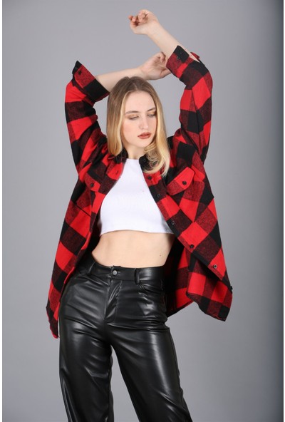 Mad Girls Kırmızı Ekose Oduncu Gömlek MG1232
