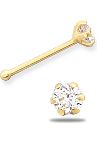 Takıconcept 925 Ayar Gümüş Altın Kaplama Tek Taş Hızma