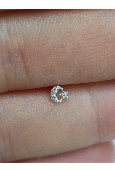 Takıconcept 925 Ayar Saf Gümüş Taşlı Ayyıldız Hızma