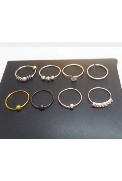 Takıconcept 8li Set 925 Ayar Gümüş Halka Hızma Takıconcept 8li Set 925 Ayar Gümüş Halka Hızma