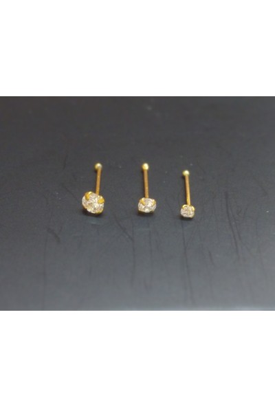 Takıconcept 3lü Set Tek Taş Gold Rengi 925 Ayar Gümüş Hızma