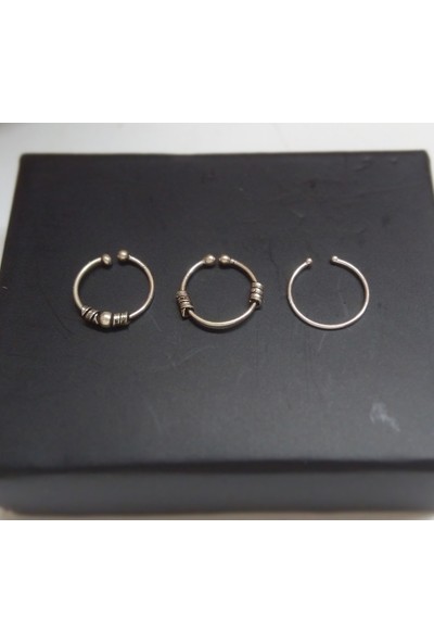 Takıconcept Deliksiz Sıkıştırmalı 3lü Set 925 Ayar Gümüş Halka Hızma