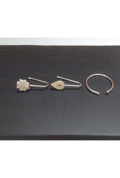 Takıconcept Deliksiz Sıkıştırmalı 3lü Set 925 Ayar Gümüş Fake Hızma Takıconcept Deliksiz Sıkıştırmalı 3lü Set 925 Ayar Gümüş Fake Hızma