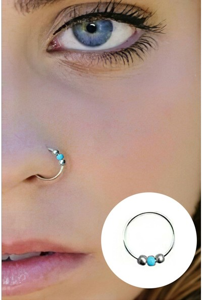 Takıconcept 925 Ayar Gümüş Otantik Mavi Boncuklu Halka Hızma