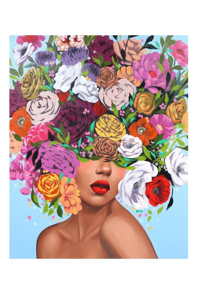 Lily Hobbyland Lilyhobbyland Sayılarla Boyama Seti Çerçeveli 50X65 cm Çiçek Kadın 36