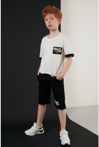 Lela Pamuk Baskılı Bisiklet Yaka 2'li Takım Erkek Çocuk Takım 59213413