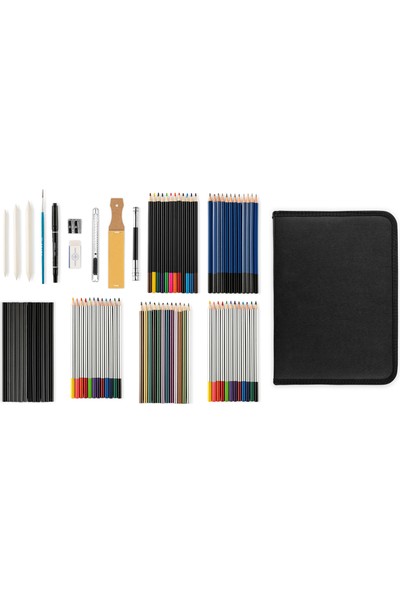 Artzone Çantalı 70 Parça Eskiz ve Renklendirme Seti