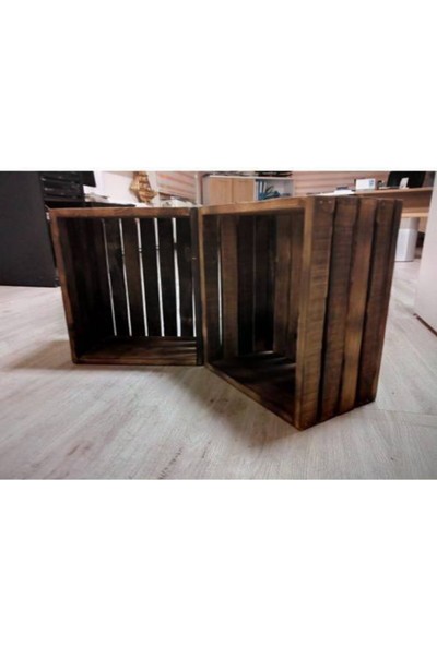 Benline Masif Ahşap Kasa Kutu Düzenleyici Kitaplık