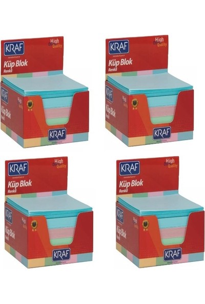 Kraf Renkli Küp Blok 8X8CM 4'lü Kraf Renkli Küp Blok 8X8CM 4'lü