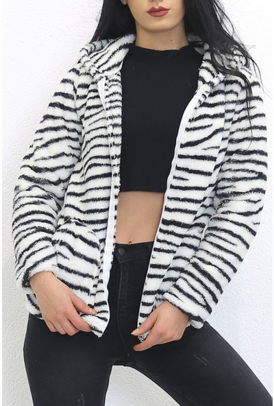 Lukas Desenli Fermuarlı Mont Beyazsiyah - 8406.107.