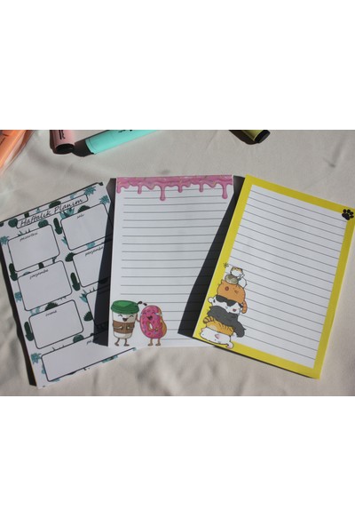 Rabaf Notes 3'lü Set Çizgili Tasarım A5 Notepad/defter/memopad/not Defteri/bloknot