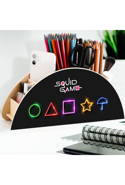 Zıpzıp Ahşap Squid Game Sembol Çocuklar Için Masaüstü Kalemlik Kalem Kutusu Zıpzıp Ahşap Squid Game Sembol Çocuklar Için Masaüstü Kalemlik Kalem Kutusu
