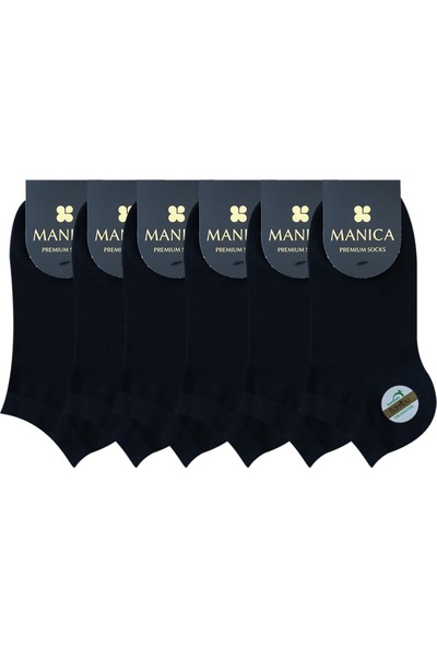 MANICA Kadın Bambu Patik Çorap 6 Çift - Siyah