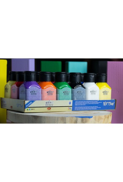 Artdeco Akrilik Boya Seti 18x75 Ml 12 Canlı 6 Pastel Renk Artdeco Akrilik Boya Seti 18x75 Ml 12 Canlı 6 Pastel Renk