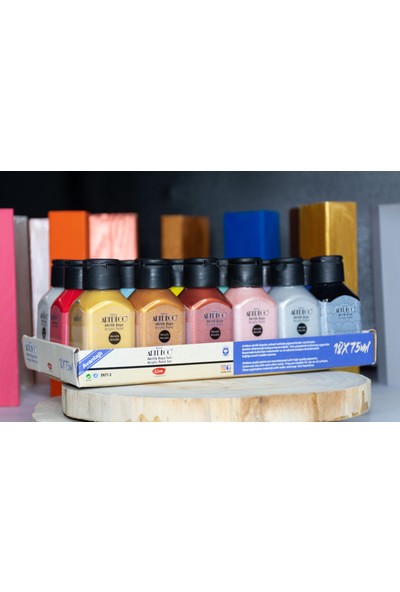 Artdeco Akrilik Boya Seti 18x75 Ml 6 Canlı 6 Pastel 6 Metalik Renk Artdeco Akrilik Boya Seti 18x75 Ml 6 Canlı 6 Pastel 6 Metalik Renk