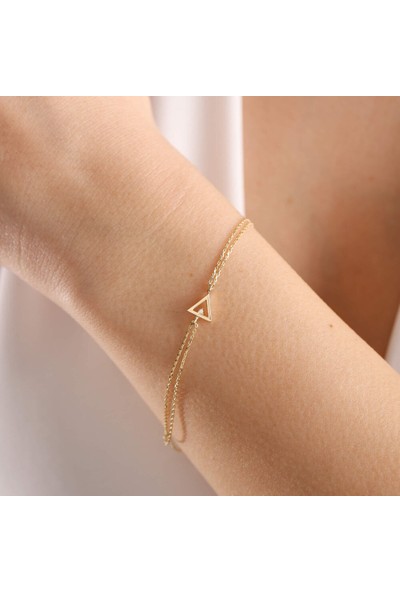 Sembol Gold Altın Üçgen Bileklik