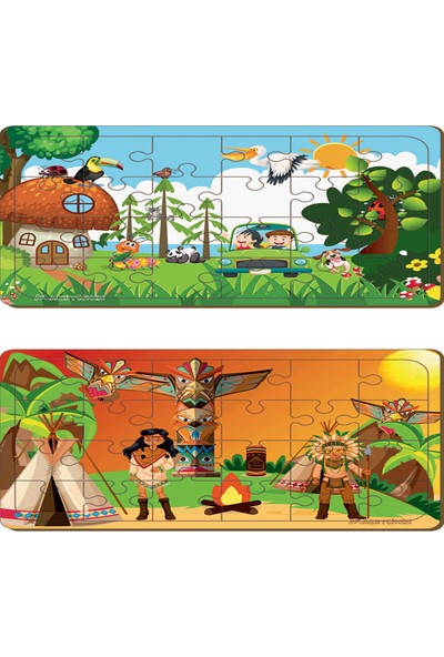 Baby DeGarza 2 Adet 24 Parça Ahşap Puzzle Yapboz Set-1 Baby DeGarza 2 Adet 24 Parça Ahşap Puzzle Yapboz Set-1