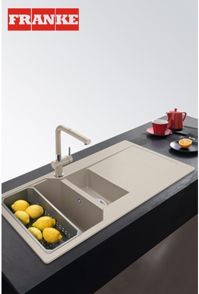 Franke 651-100 1,5 Gözlü Granit Eviye + Actıve Plus Doccıa Armatür Ikili Set Bıanco + Krom Franke 651-100 1,5 Gözlü Granit Eviye + Actıve Plus Doccıa Armatür Ikili Set Bıanco + Krom