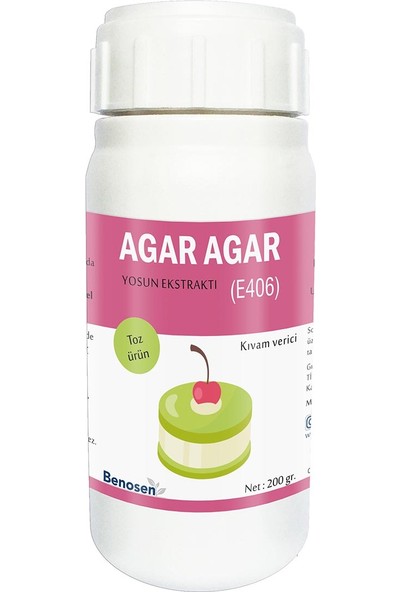 Agar Agar Yosun Özütü E 406 200 gr