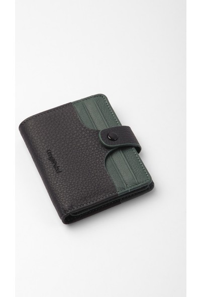 Cengiz Pakel Deri Erkek Kartlık Siyah-Yeşil 2481T