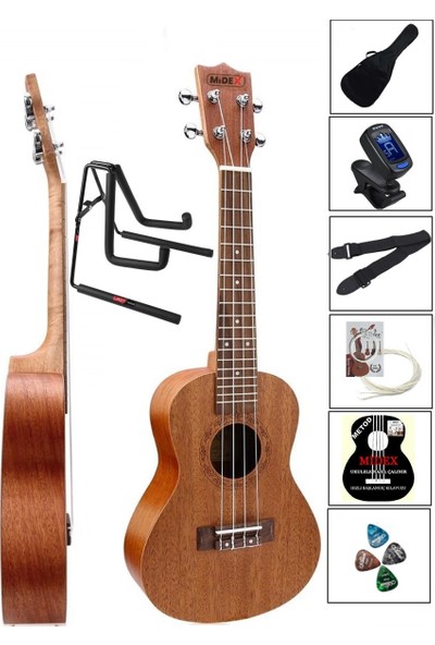 Midex CT-24M ST Set Concert Ukulele (Stand Çanta Metod Askı Tuner) Midex CT-24M ST Set Concert Ukulele (Stand Çanta Metod Askı Tuner)