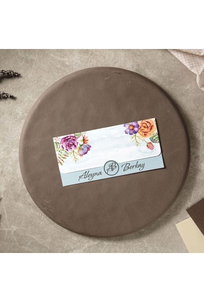 Davetiyebul Renkli Çiçekli Katlamalı Düğün Davetiyesi