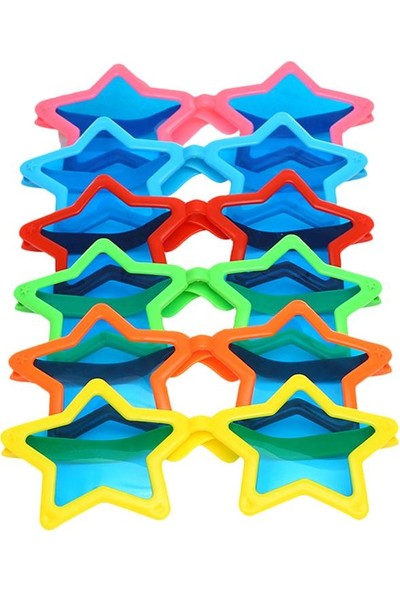 Tazador Büyük Yıldız Parti Gözlüğü Karışık 12 Adet