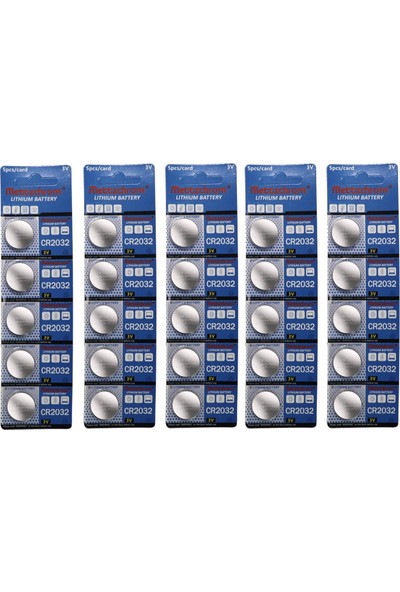 Mettzchrom 3 Volt CR2032 Lityum Para Pil DL2032 25'li Mettzchrom 3 Volt CR2032 Lityum Para Pil DL2032 25'li
