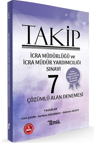 Takip İcra Müdürlüğü Ve İcra Müdür Yardımcılığı Sınavı Çözümlü 7 Alan Denemesi - Sertkan Erdurmaz Takip İcra Müdürlüğü Ve İcra Müdür Yardımcılığı Sınavı Çözümlü 7 Alan Denemesi - Sertkan Erdurmaz