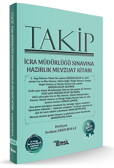 Takipİcra Müdürlüğü Sınavına Hazırlık Mevzuat Kitabı - Sertkan Erdurmaz Takipİcra Müdürlüğü Sınavına Hazırlık Mevzuat Kitabı - Sertkan Erdurmaz